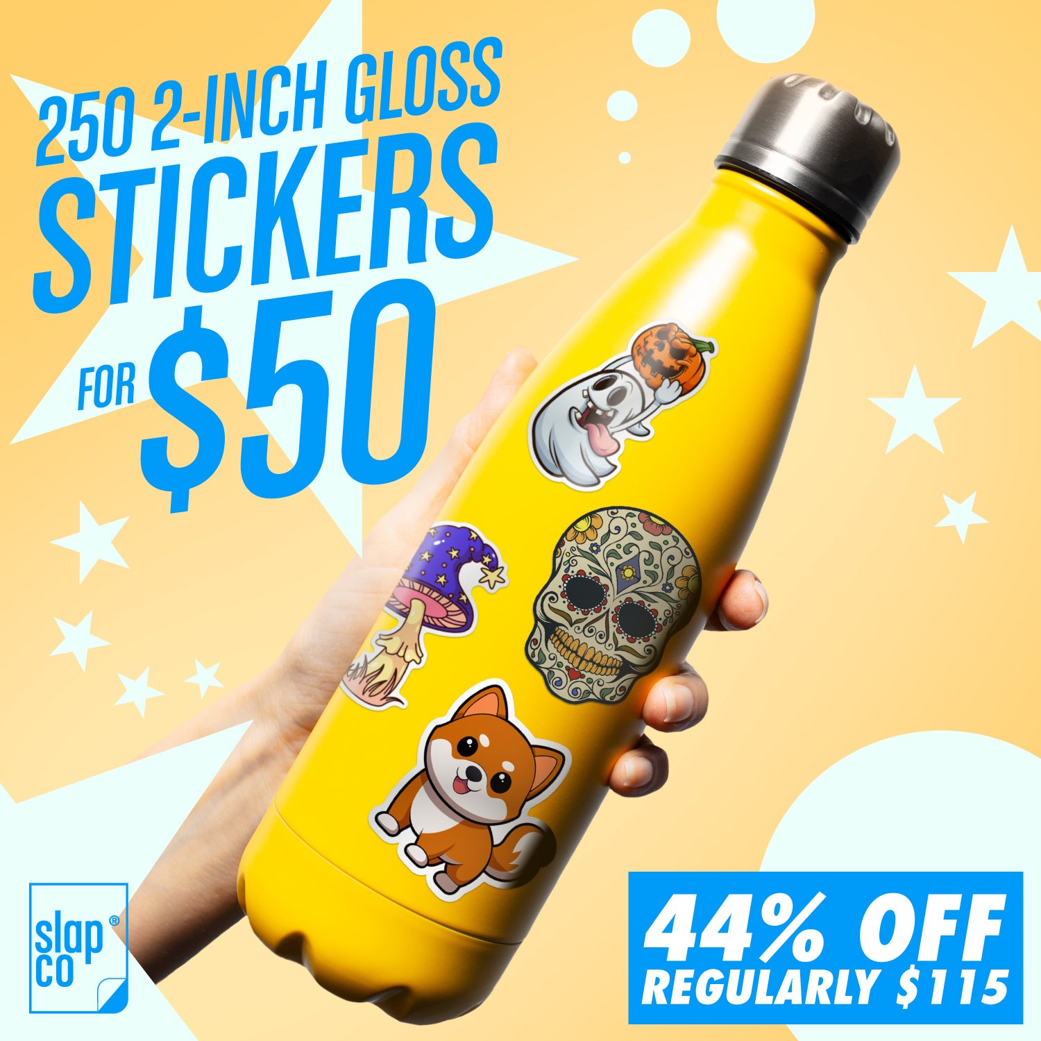 250 Custom 2-inch Stickers for $50