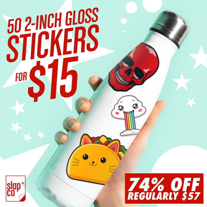50 Custom 3-inch Stickers for $17