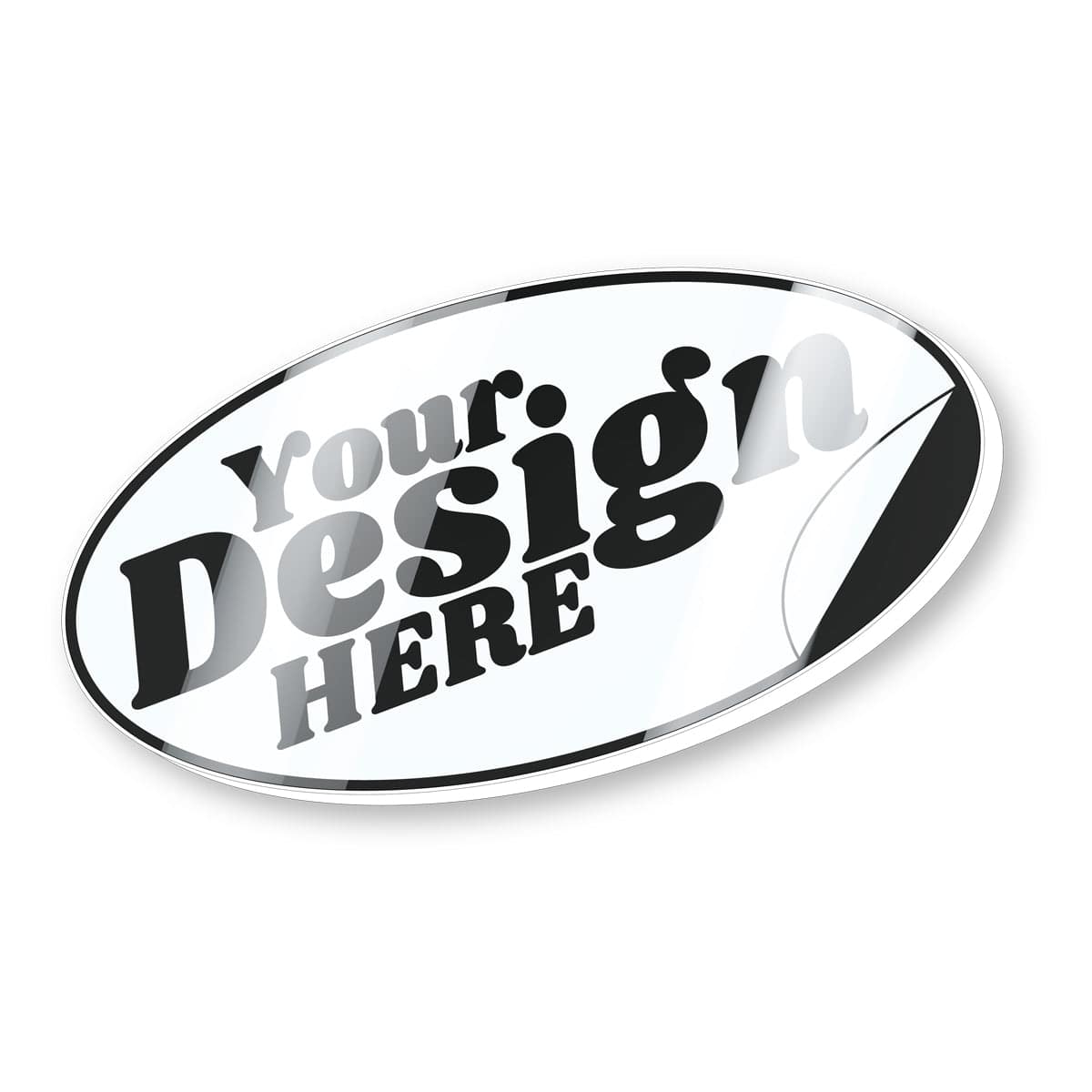 Custom Oval Stickers from Your Design - Waterproof - Low Minimum Qty